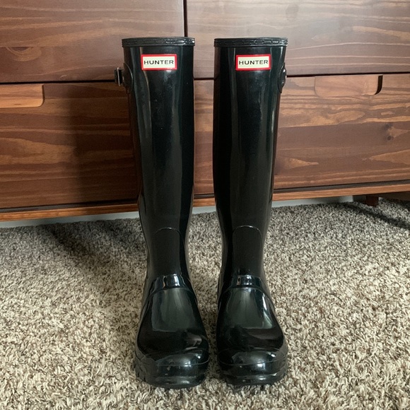 Hunter | Shoes | Hunter Boots Tall Glossy Black | Poshmark